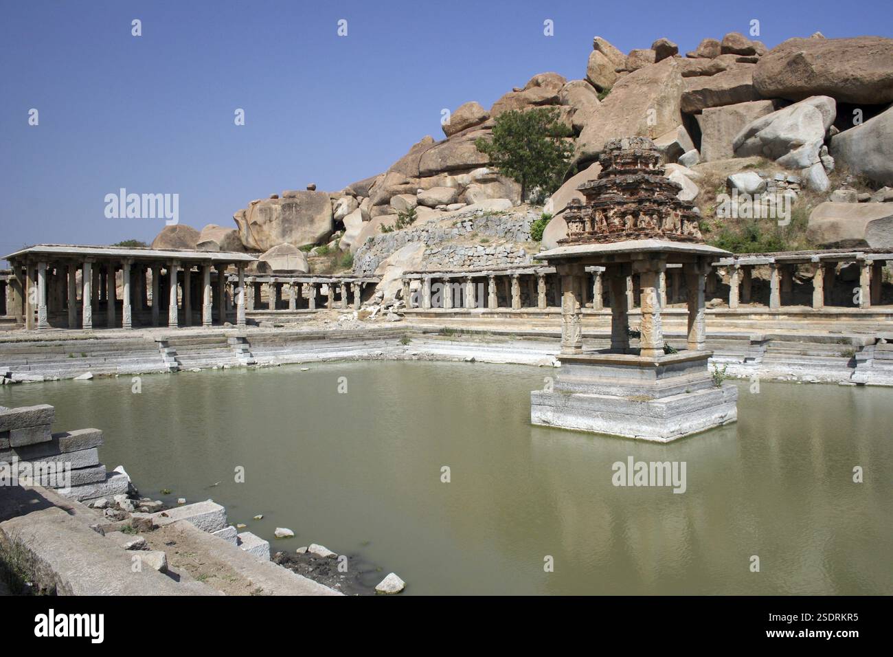 Pushkarni near Bal Krishna temple, Hampi Vijayanagar ruins, Karnataka ...