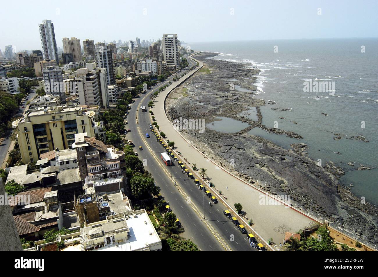 Aerial view of Worli Sea Face in Bombay Mumbai, Maharashtra, India ...