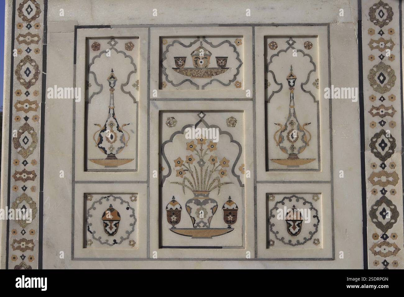 European technique of inlaying colored semiprecious stones in Itimad-ud ...