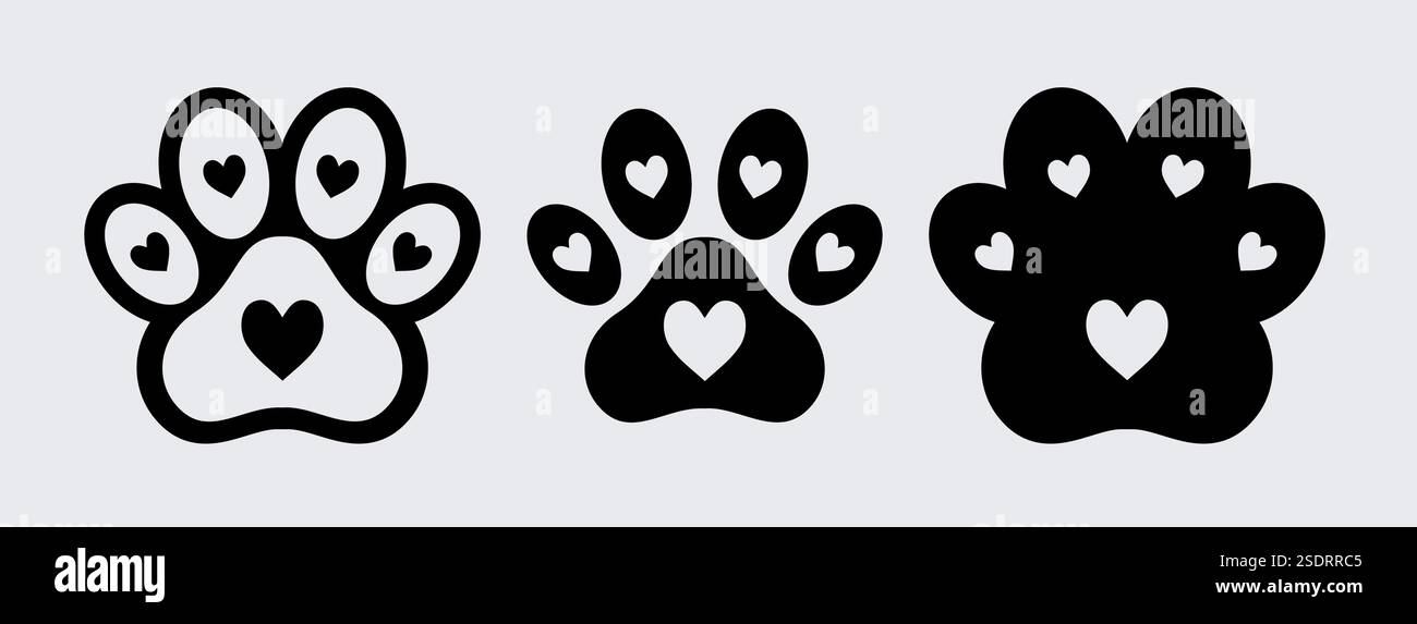 Paw prints animal love Stock Vector Images - Alamy