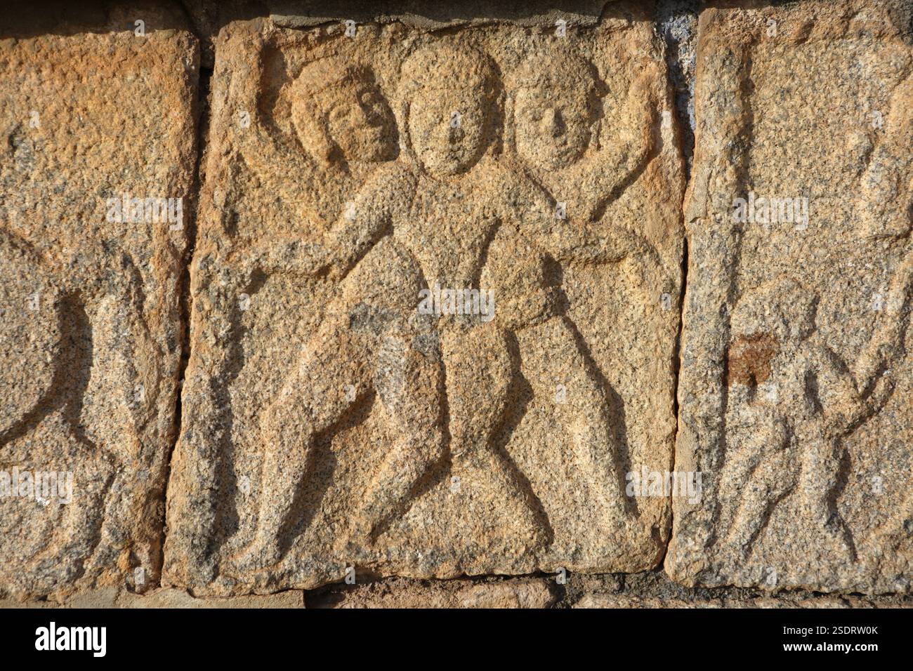 Statue carved on stone, Great platform, Mahanavami dibba, Hampi ...