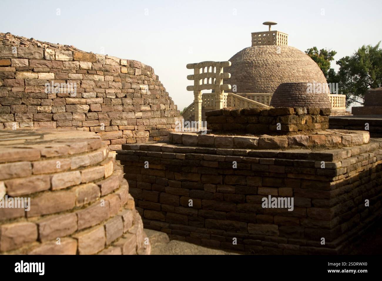 Remains of large number of stupas in background stupa 3 Buddhist ...