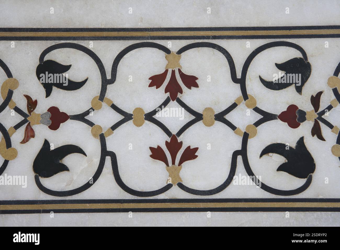 Marble inlay work of interlocking designs on wall of Taj Mahal Seventh ...