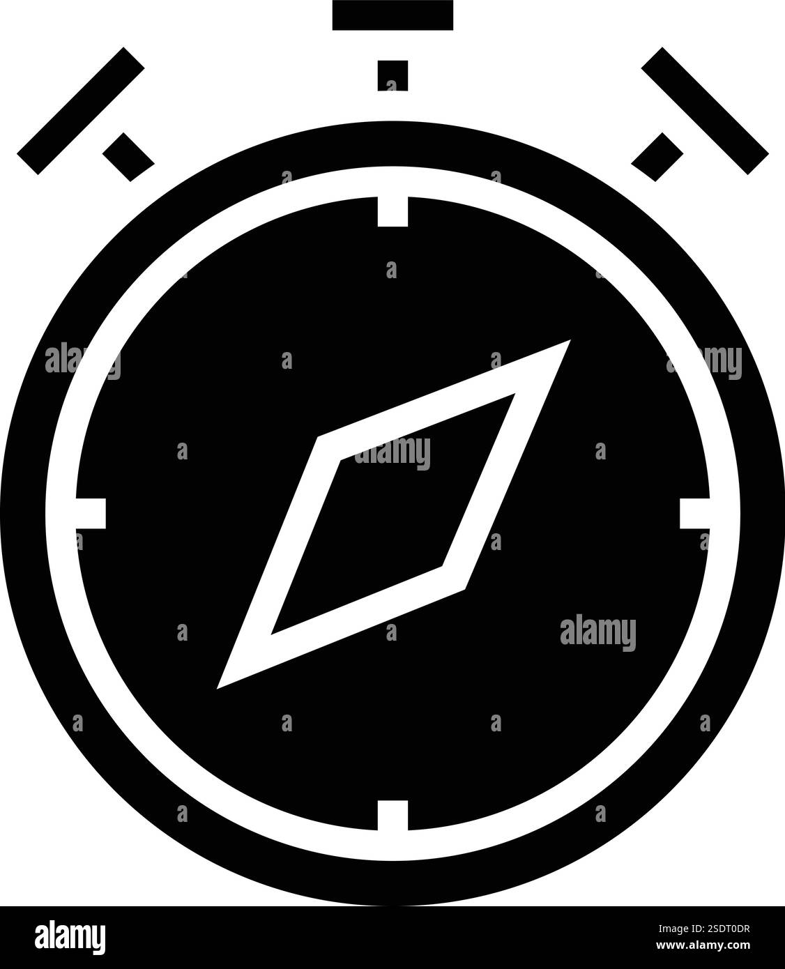 Compass flat icon vector Black and White Stock Photos & Images - Alamy