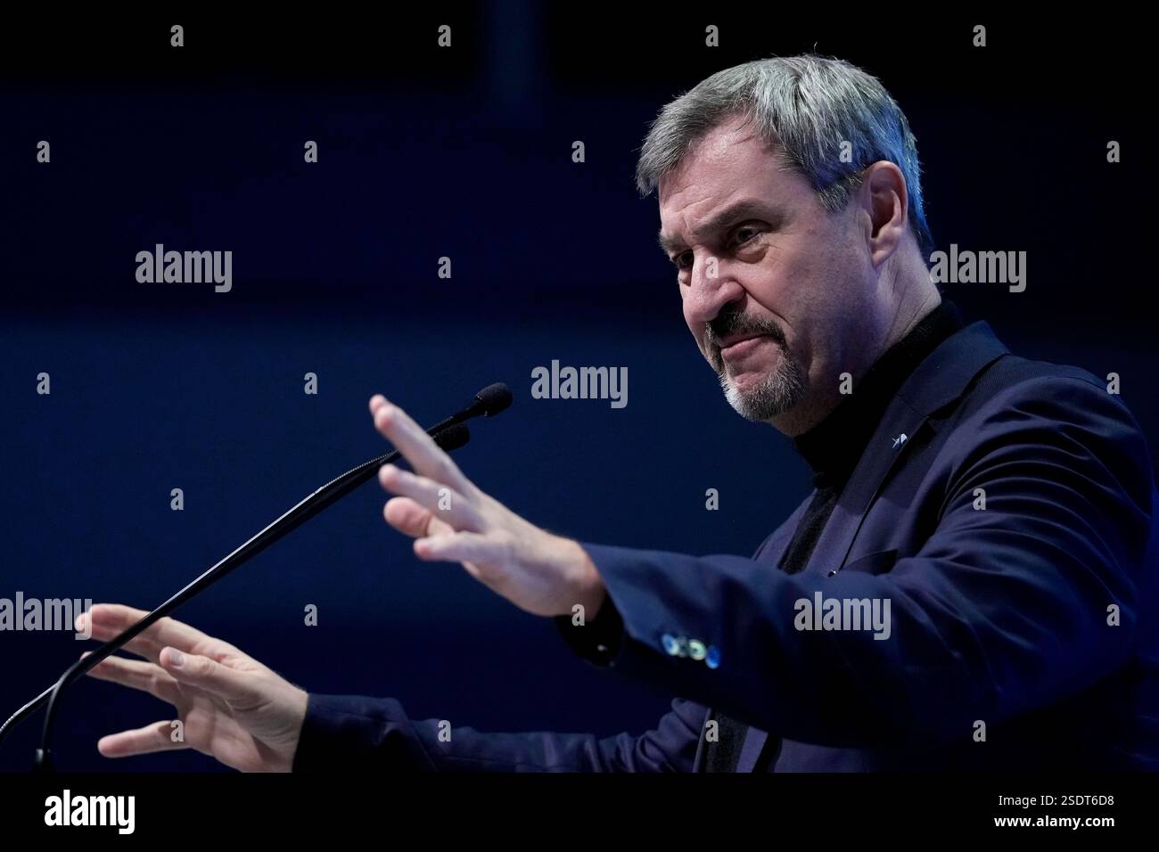 CSU leader and Bavarian State Governor Markus Soeder gestures during ...