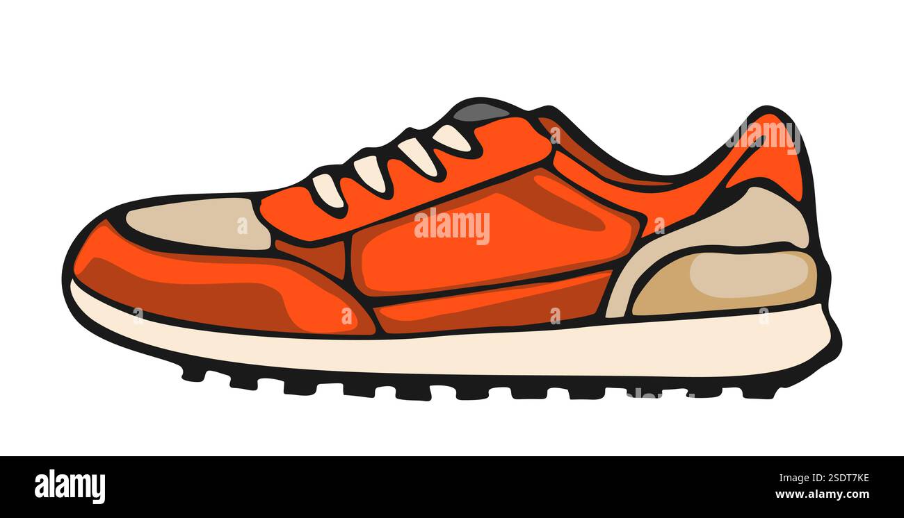 Colorful cartoon vector drawing of a sport shoe Stock Vector Image ...