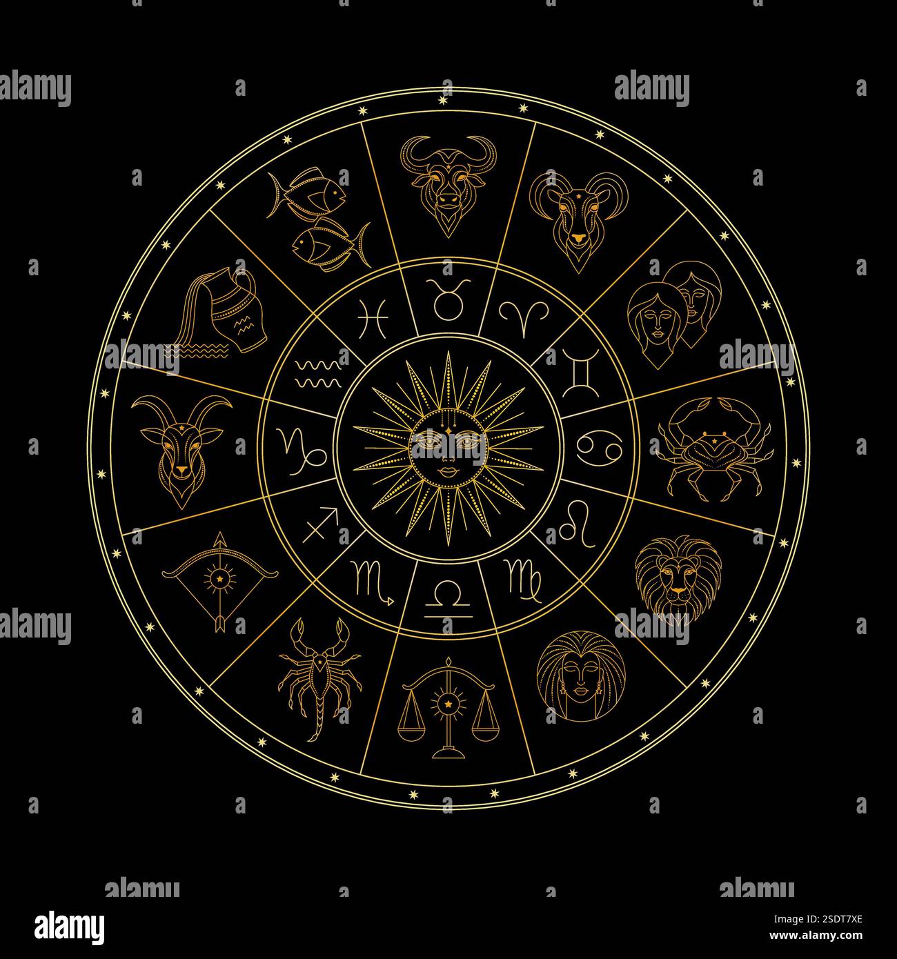 Astrological zodiac circle Stock Vector Image & Art - Alamy
