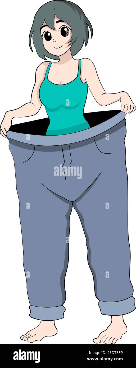 his image features a cheerful cartoon style woman holding oversized ...