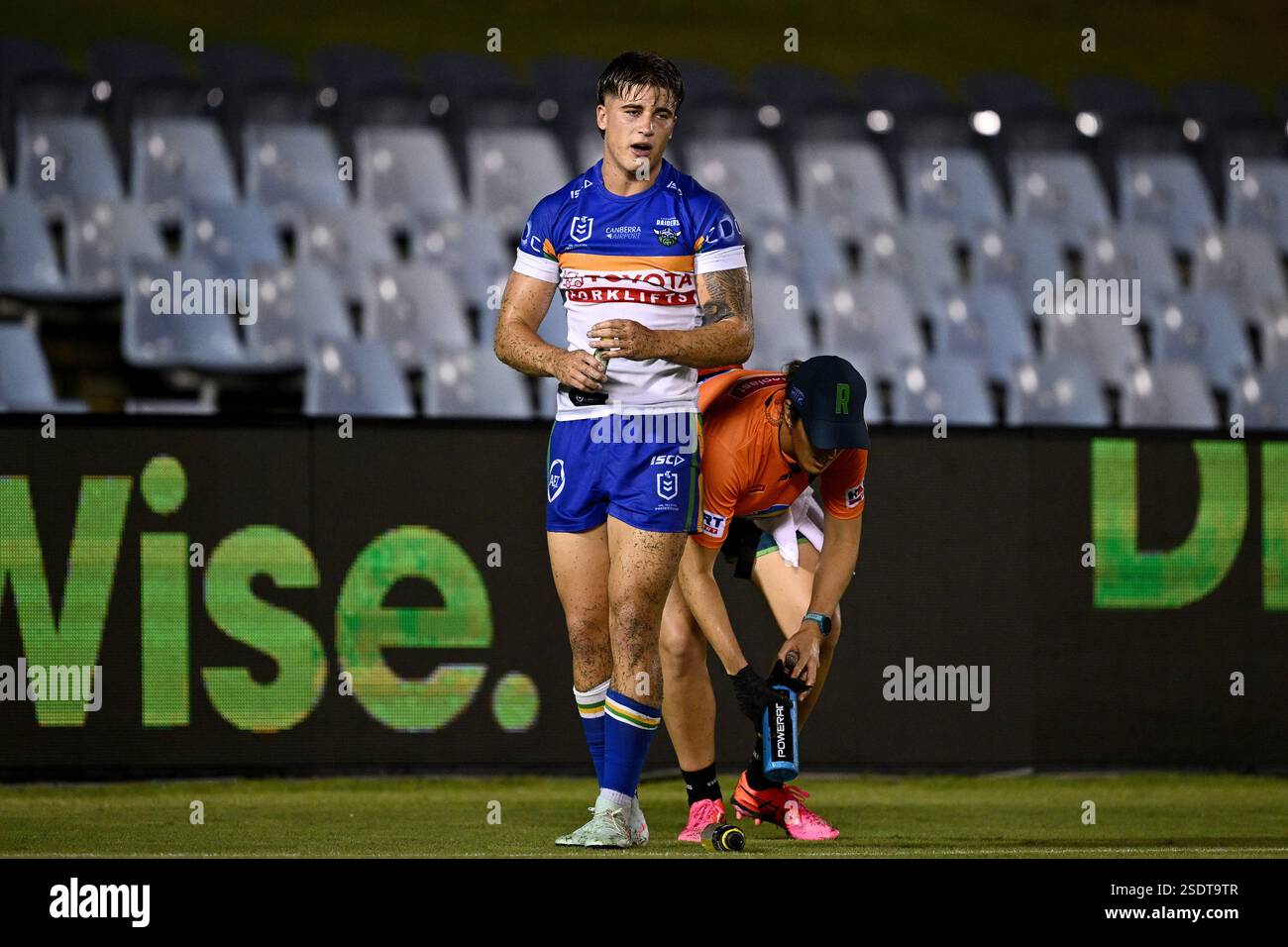 Sydney, Australia. 08th Feb, 2025. Chevy Stewart of the Raiders reacts ...