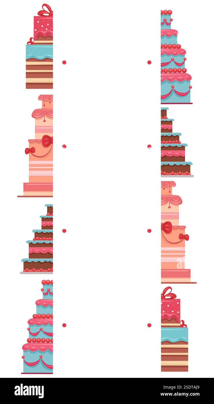 Vector educational game for kids Find the half. Fun and colorful ...