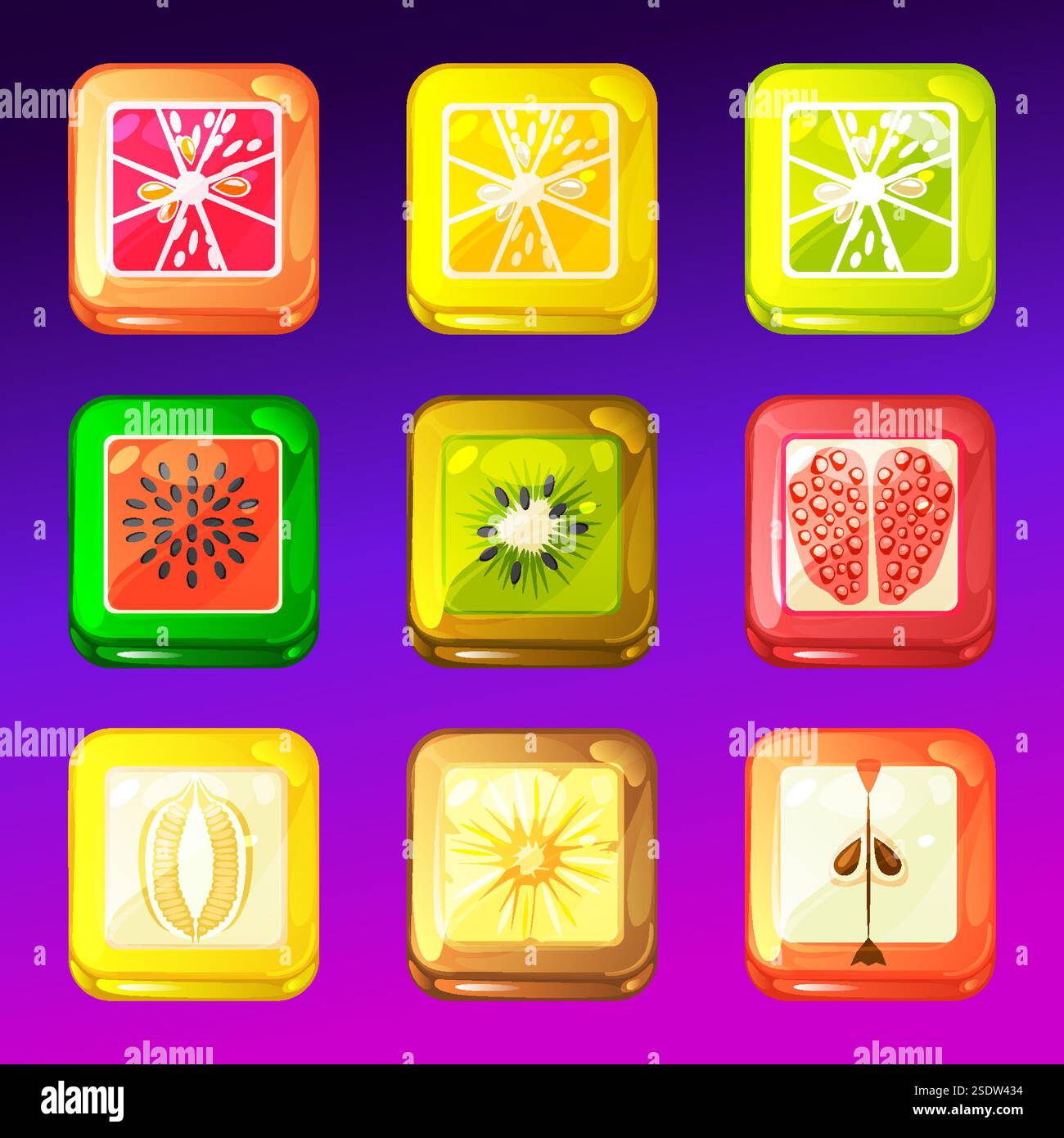 Candy crush fruit Stock Vector Images - Alamy