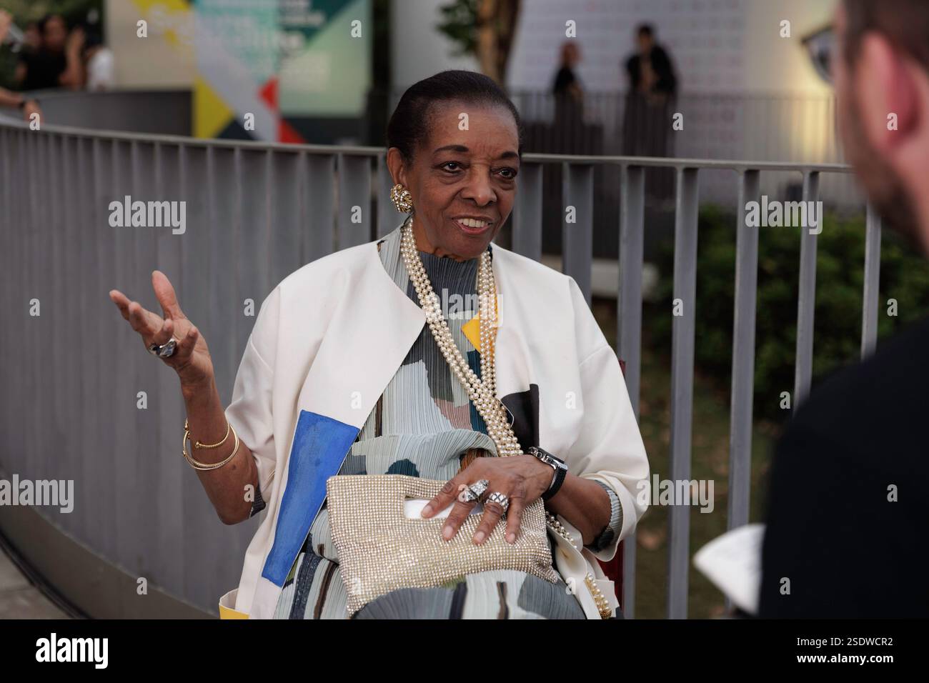 Marva Griffin, Founder and Curator of SaloneSatellite seen at the opening ceremony of the ...