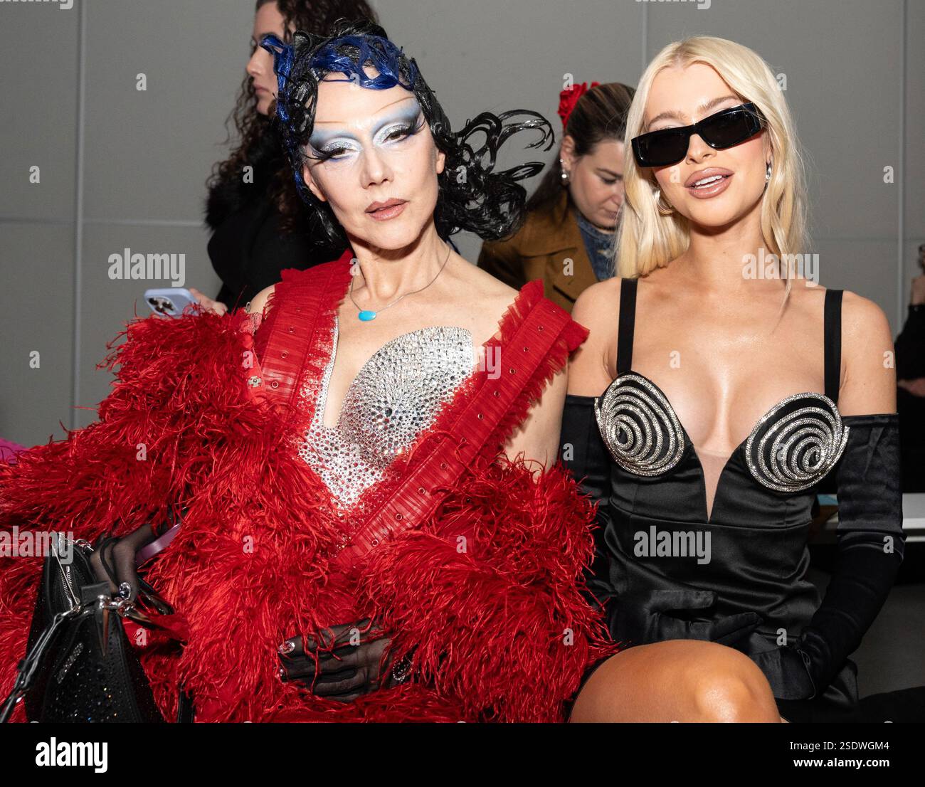 New York, USA. 07th Feb, 2025. Susanne Bartsch and Alice Carter attend Christian Cowan show at ...