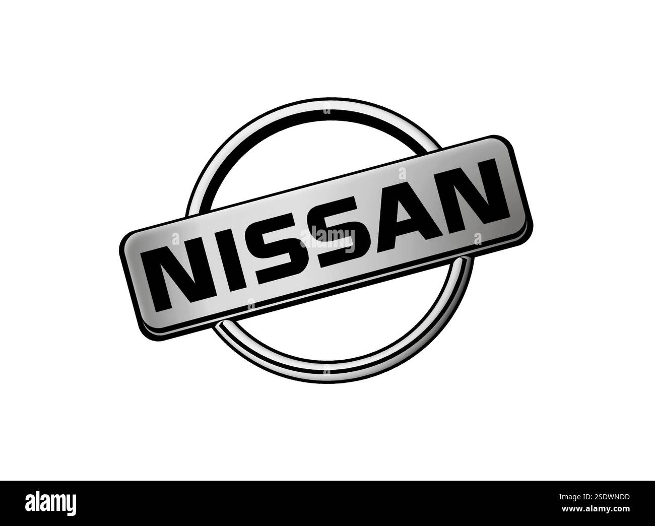 Rotated to left, Nissan Logo 1990, Car, Old Logo from 1990 Stock Photo ...