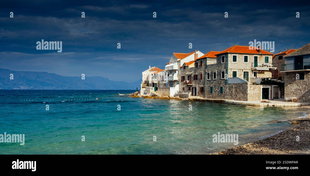 Plaza Zastivonje beach, Postira, Brač, Croatia,Dalmation Coast Stock ...