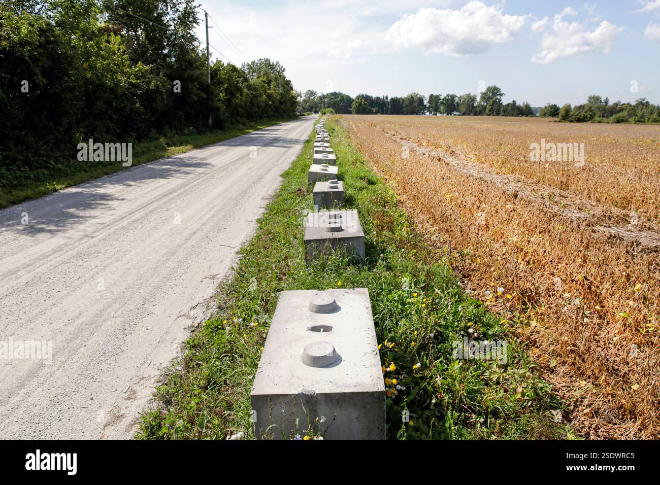 US Canada border - Concrete markers define the U.S.-Canada boundary ...