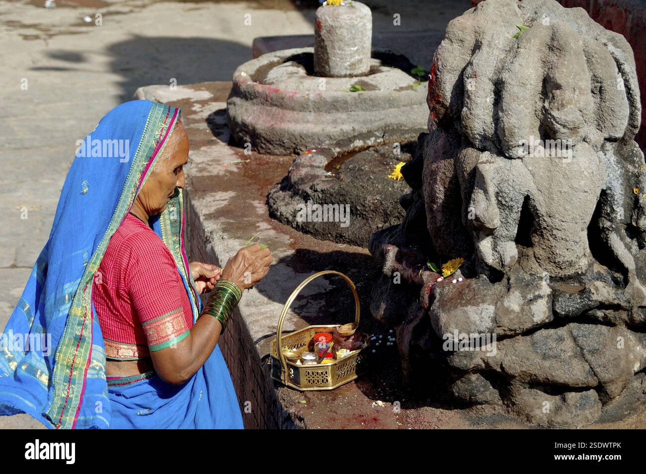 Devotee at Aundhanagnath one of twelve Jyotirling Shiva temples ...