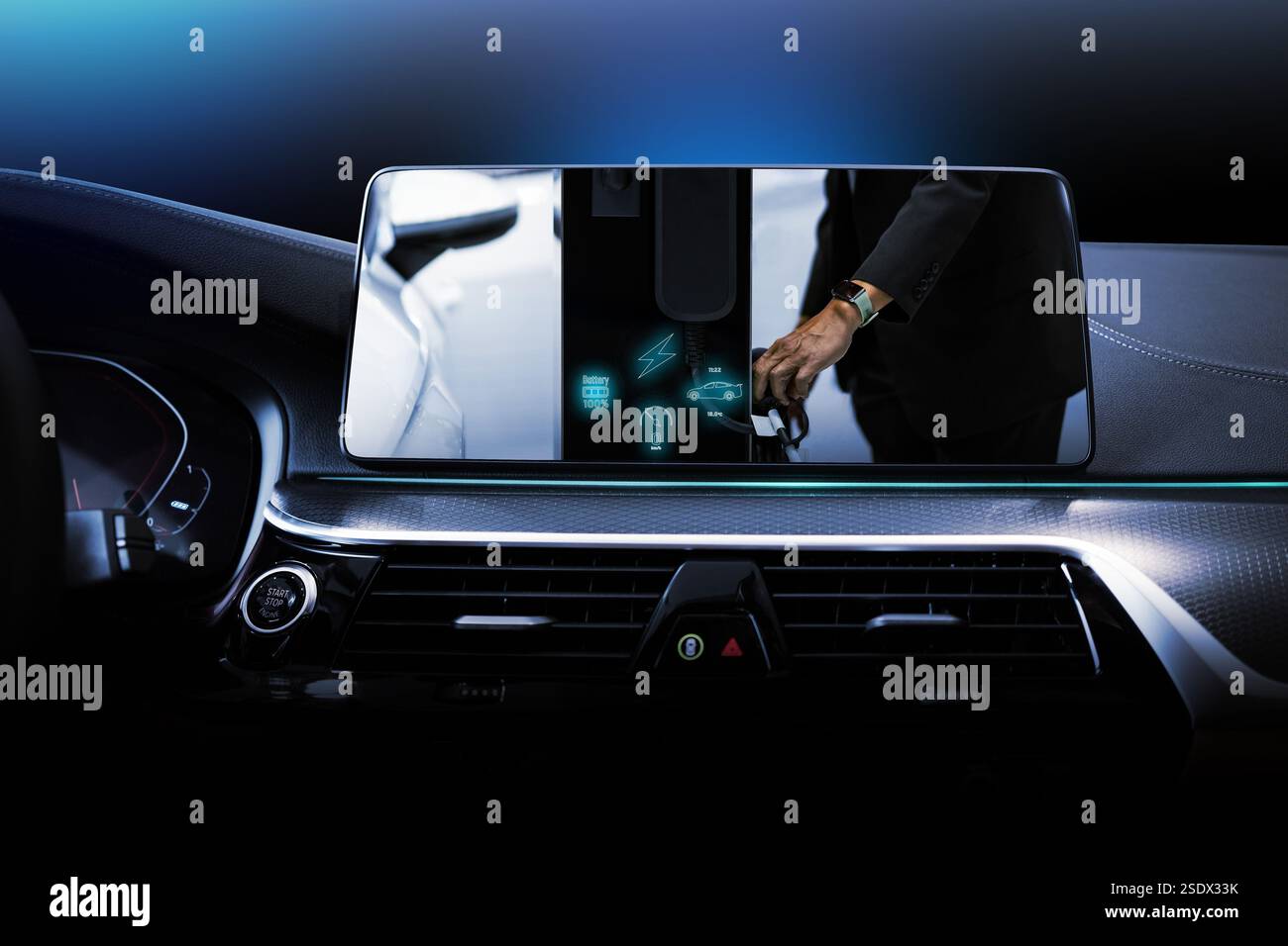 Electric car display screen that is showing the display of electric ...