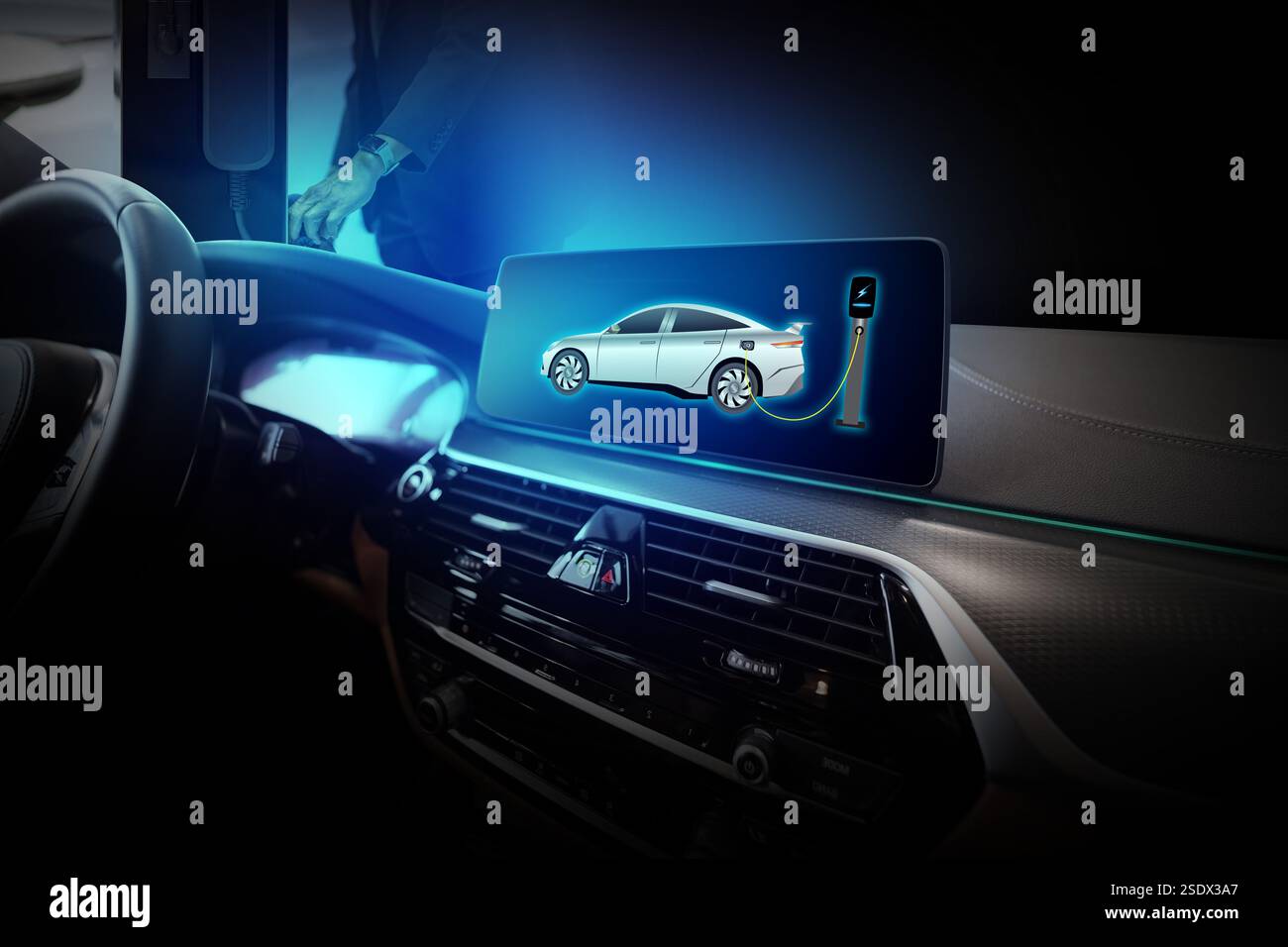 Electric car display screen that is showing the display of electric ...