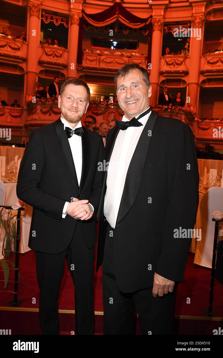 Michael Kretschmer und Lars Riedel beim Semper Opernball am 07.02.2025 in Dresden Semper ...