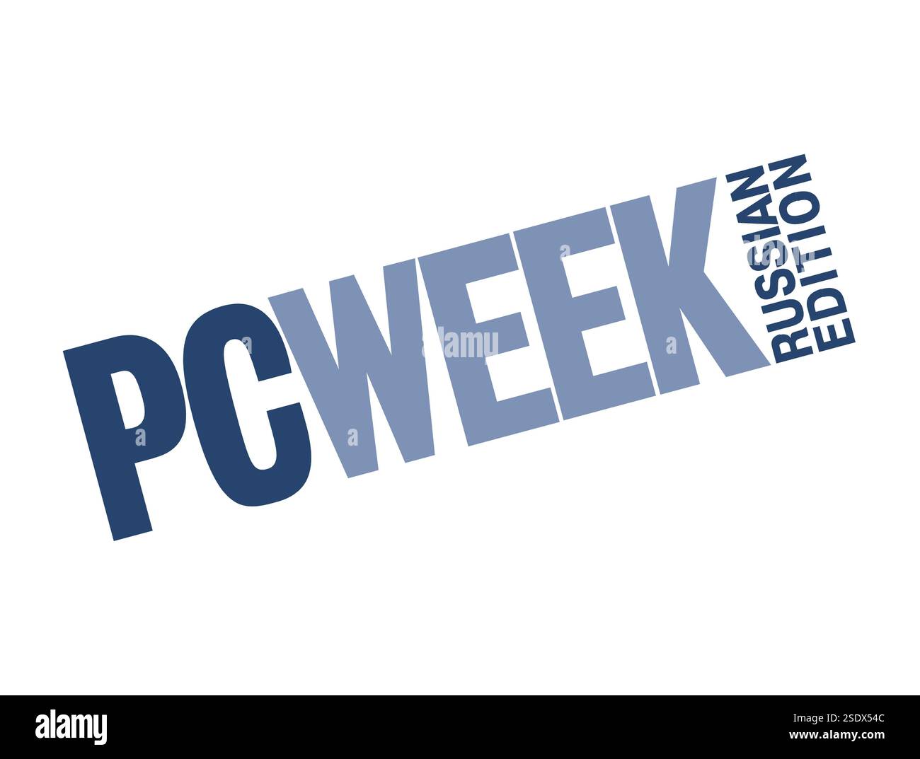 Turned to the left, PC Week Logo, Logo Stock Photo - Alamy