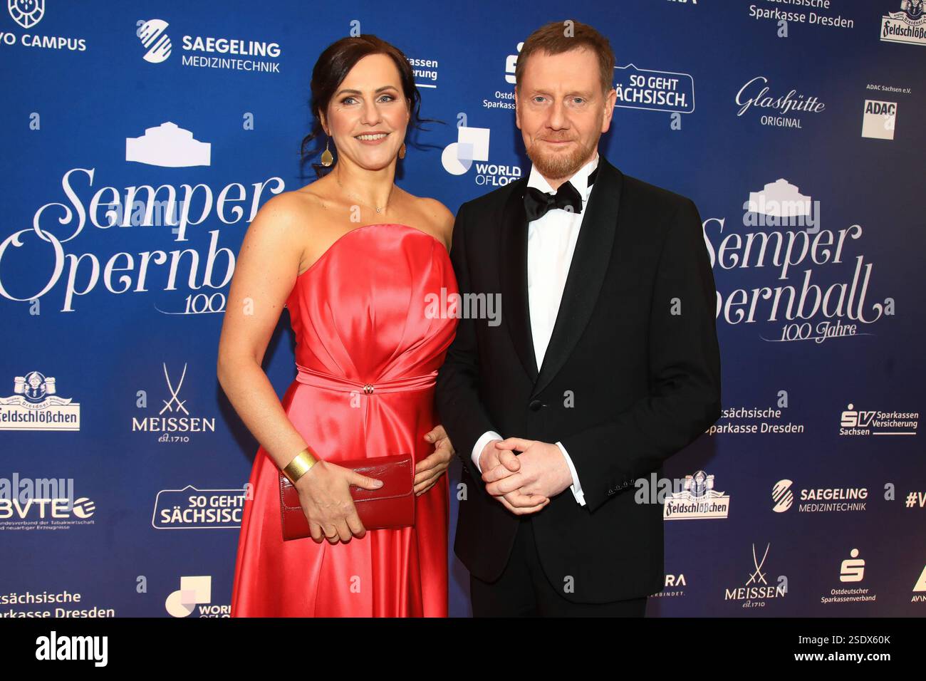 100. Semperopernball in Dresden Annett Hofmann und Michael Kretschmer beim 100. Semperopernball ...