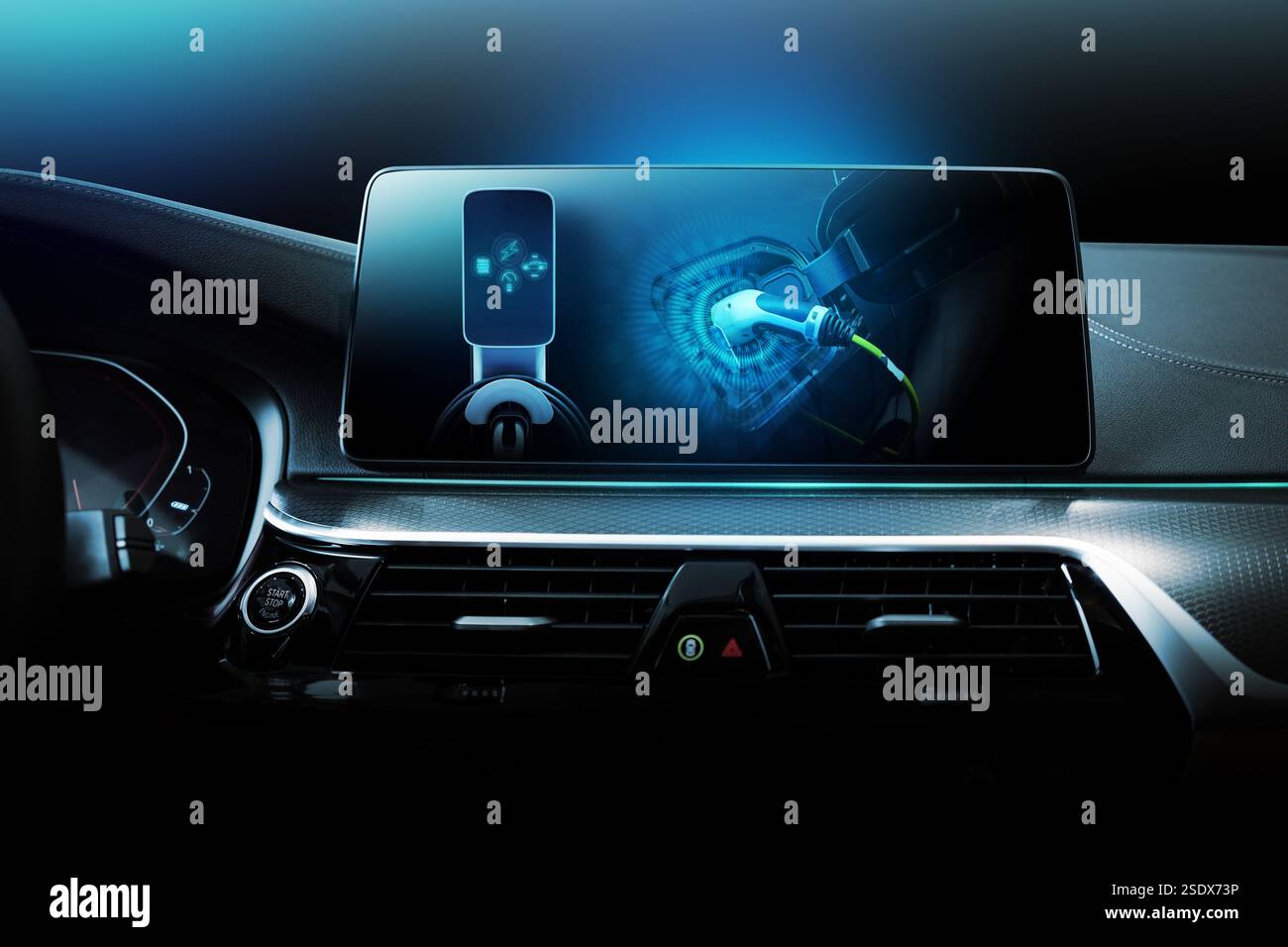 Electric car display screen that is showing the display of electric ...