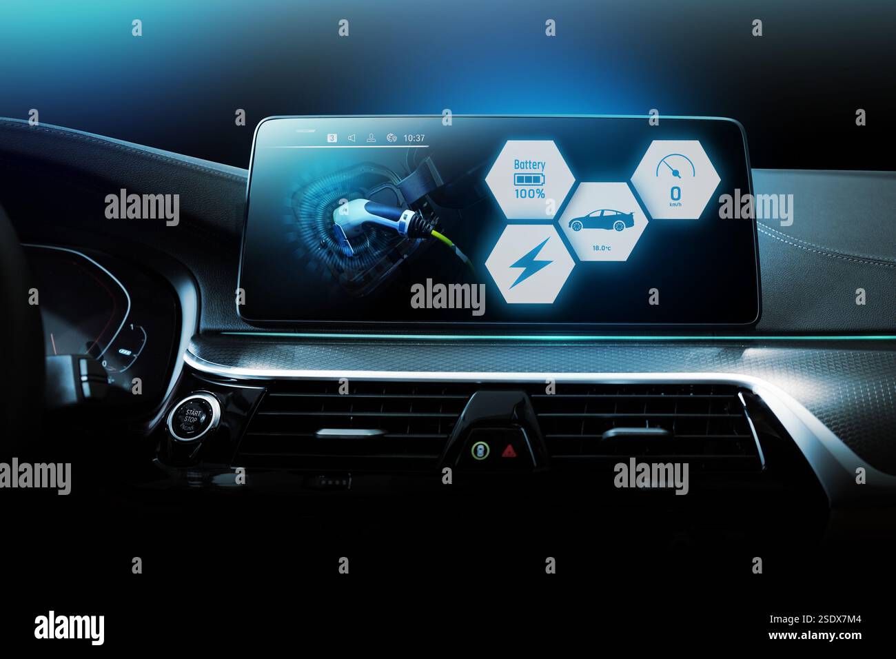 Electric car display screen that is showing the display of electric ...