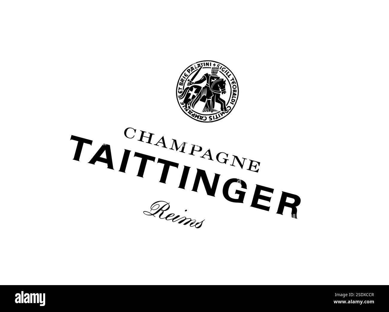 Rotated to right, Champagne Taittinger Logo, Drink, Logo Stock Photo ...