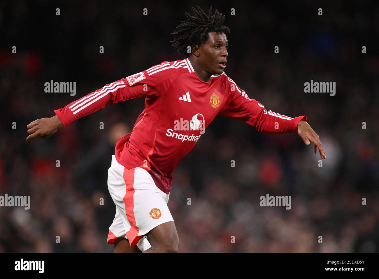 Manchester, UK. 07th Feb, 2025. Manchester United's Patrick Dorgu ...