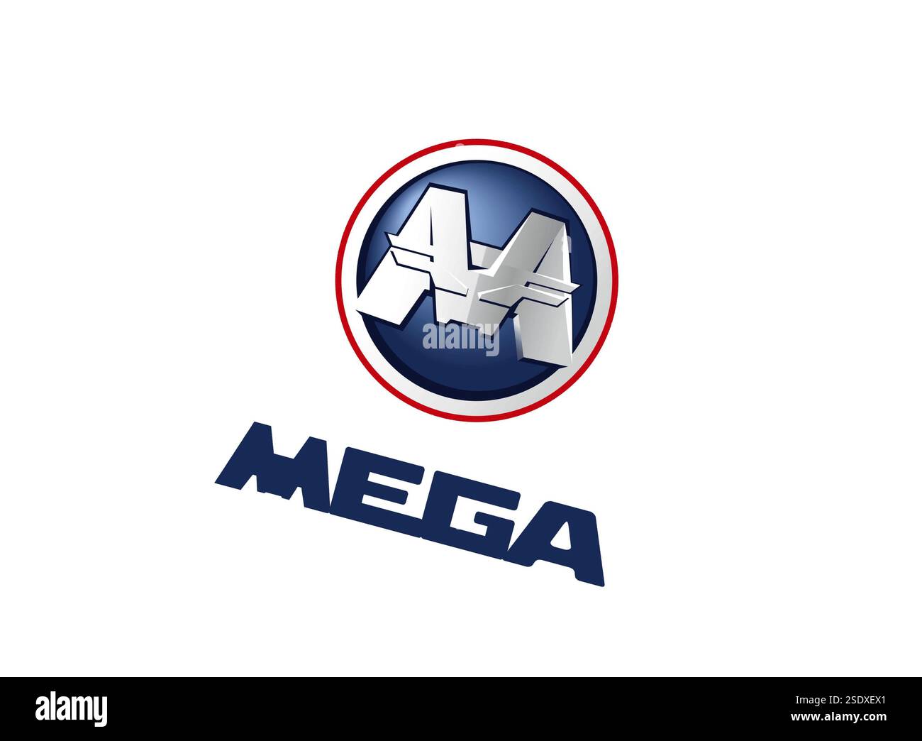 Rotated to right, logo Aixam Mega, Logo Stock Photo - Alamy