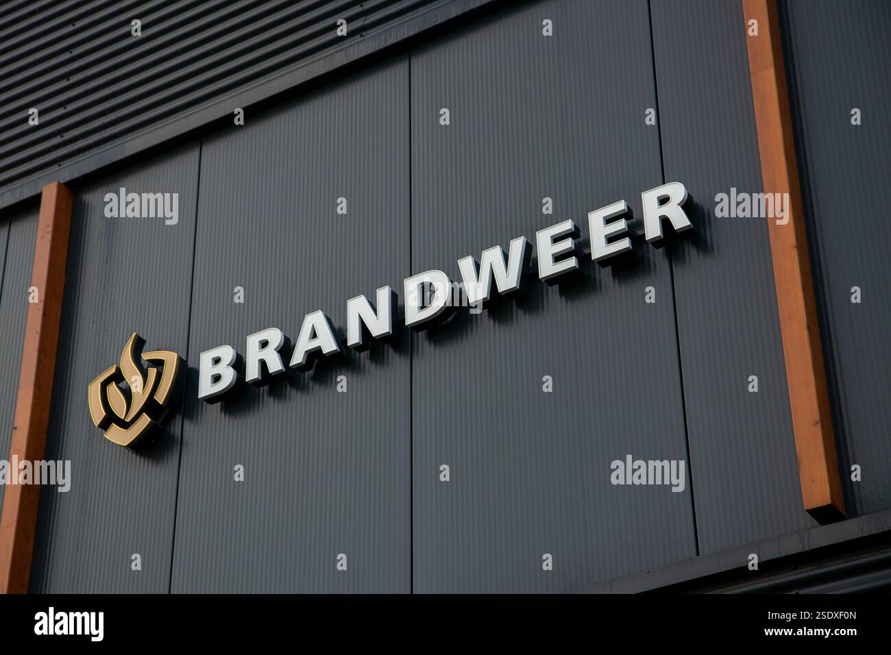 Brandweer logo signage, a Fire station in the Netherlands Houten ...