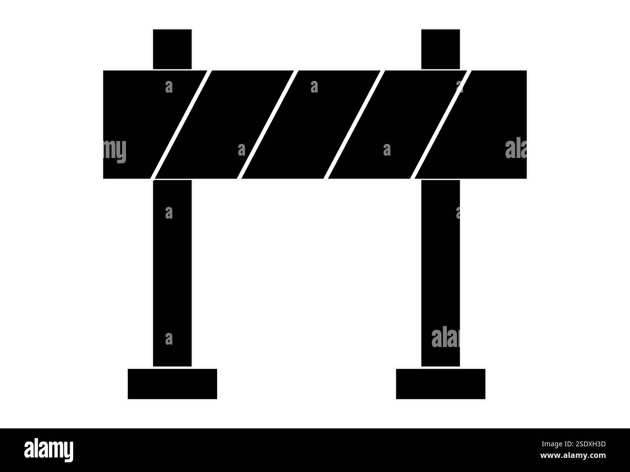 Hurdle roadblock sign, safety protectot icon, symbol. Boundary fence ...
