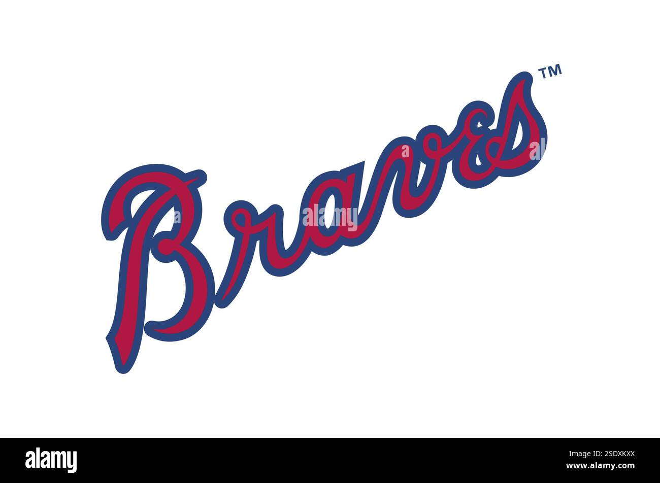 Turned to the left, font Atlanta Braves logo, baseball, logo Stock ...