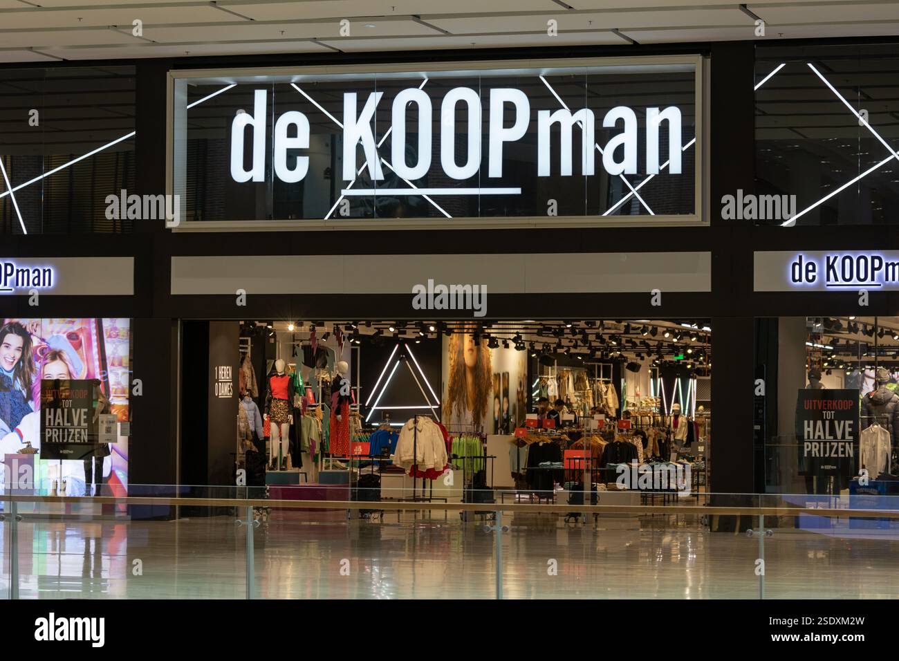 De Koopman shop front entrance logo, in the store you can buy clothing ...