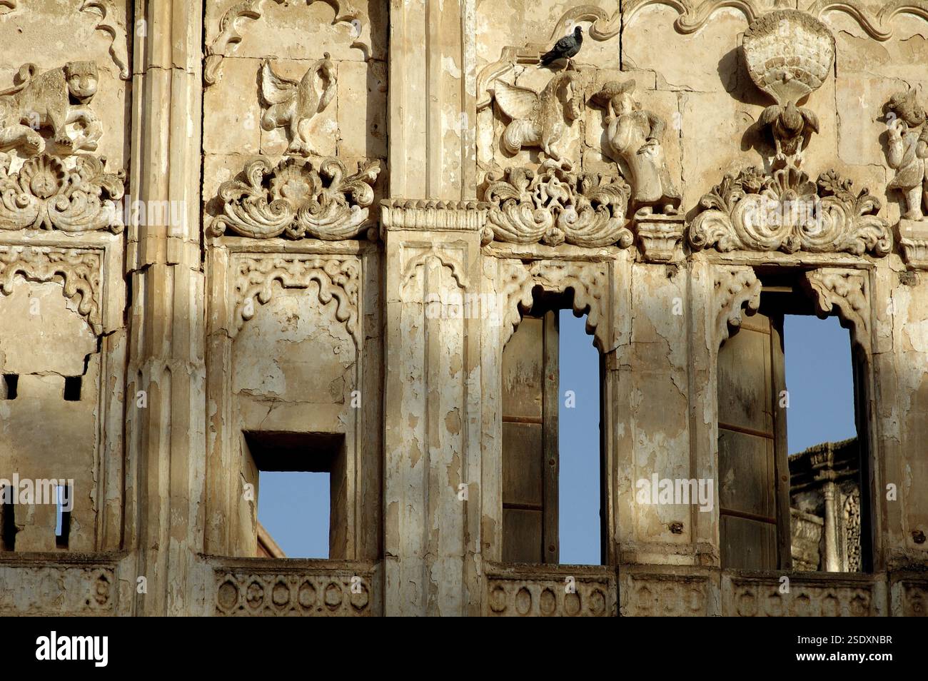Ruined in 2001 Earthquake, three windows in Palace Darbargarh Bhuj ...