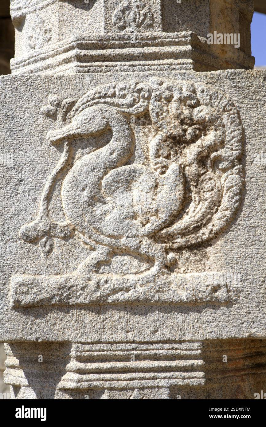Hansa or Swan statue carved in Vitthala temple complex, Hampi ...