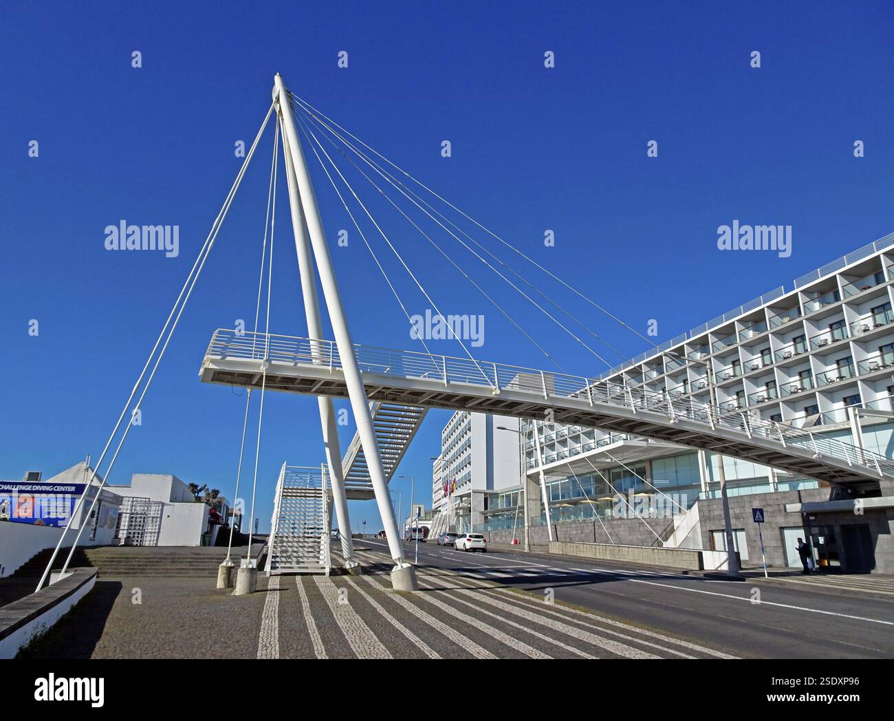 Portugal, Azores island, Sao Miguel, Ponta Delgada, hotel, pedestrian ...