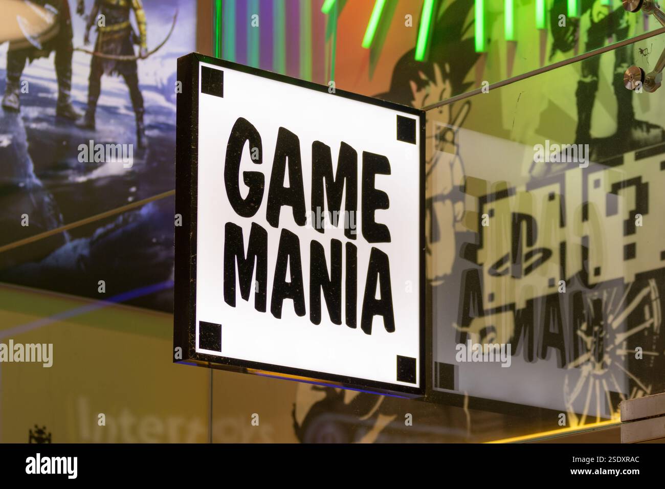Game Mania shop logo, a Dutch store where you can buy video games Stock Photo - Alamy