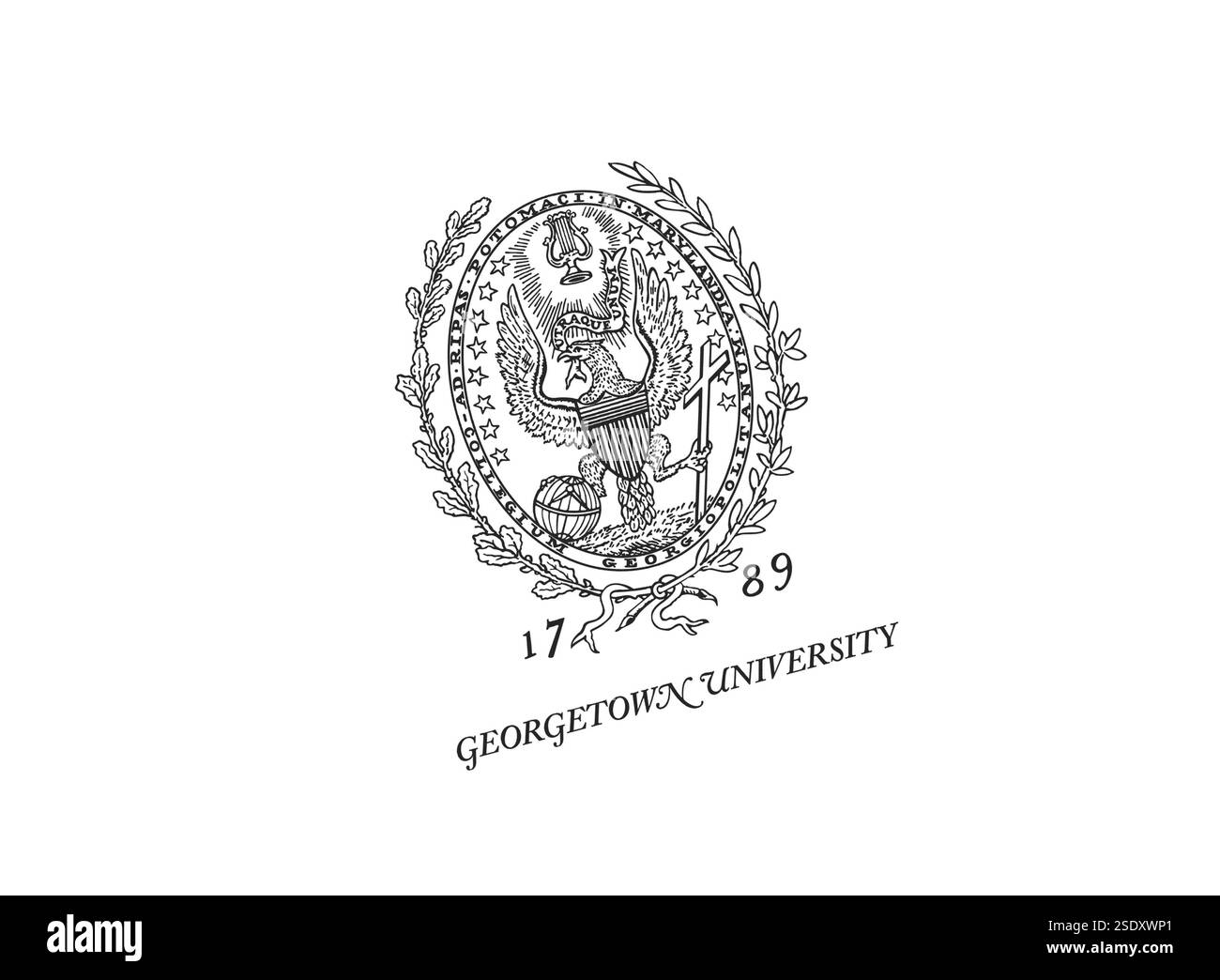 Turned to the left, Georgetown University logo, logo Stock Photo - Alamy