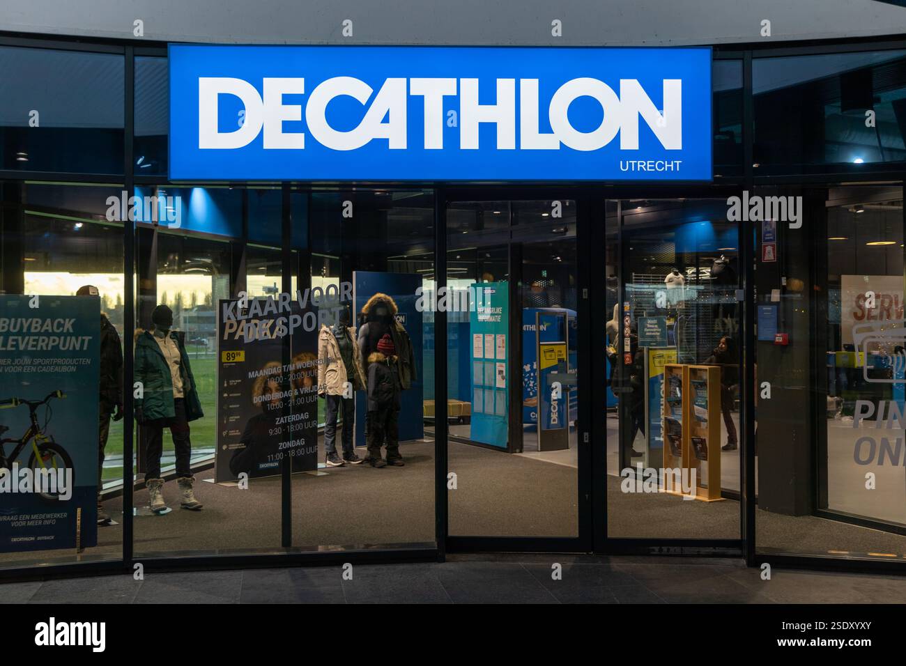 Decathlon store front logo. Decathlon is the largest sporting goods ...