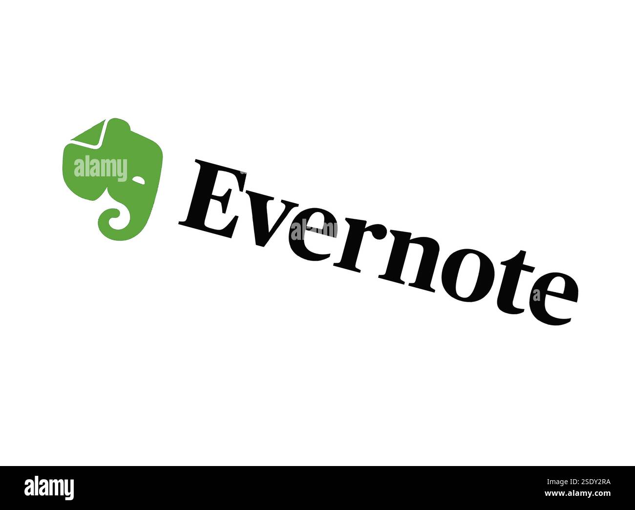 Rotated to right, famous brand logo Evernote, Logo Stock Photo - Alamy