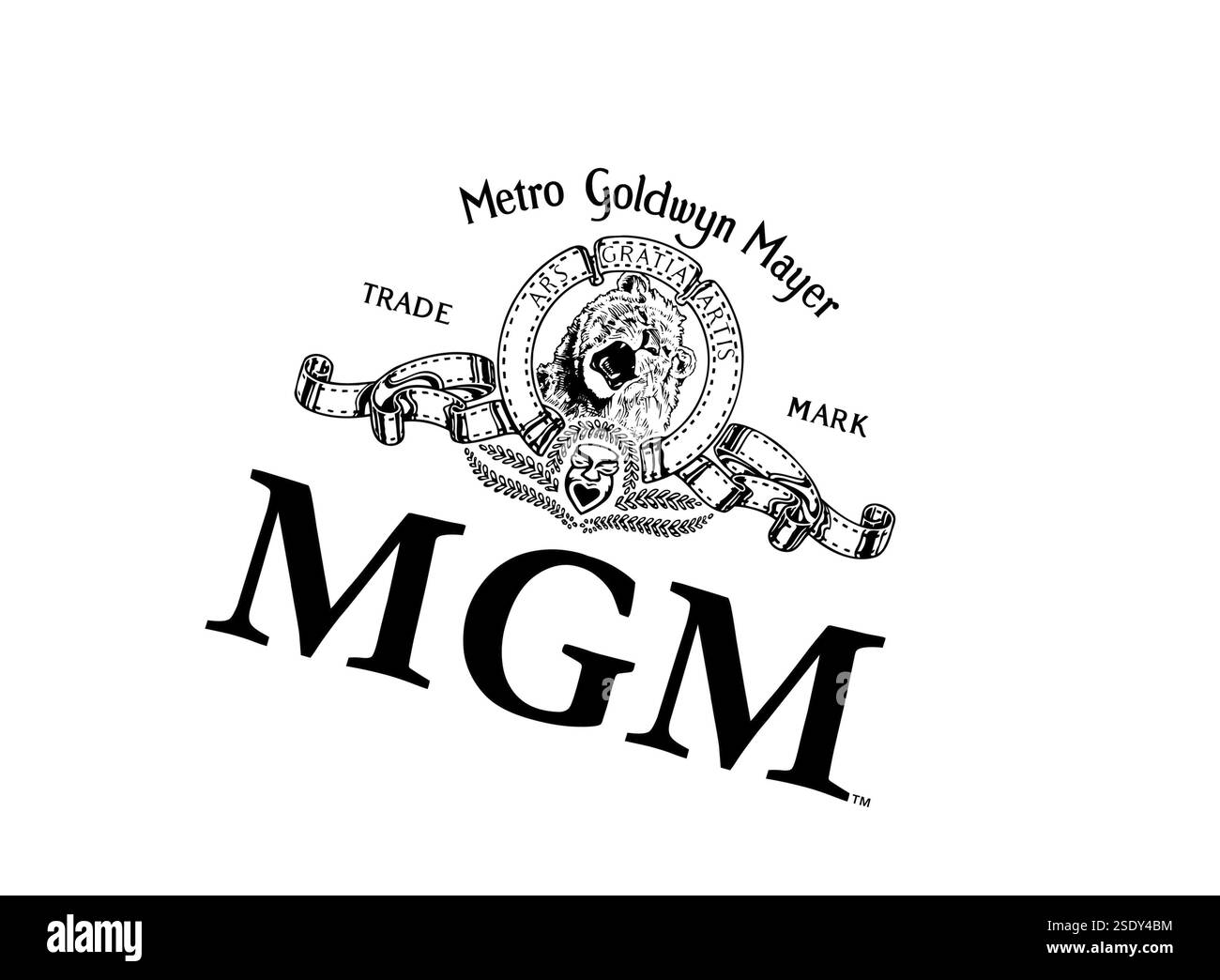 Rotated to right, Symbol MGM, Mediatv, Logo Stock Photo - Alamy