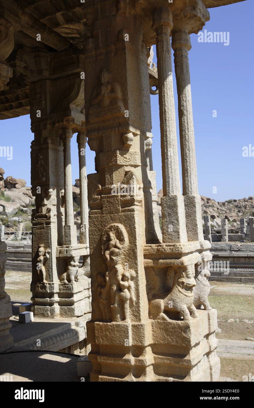 Dolotsava mandapa or musical hall in Vitthal Temple, Hampi, Vijayanagar ...