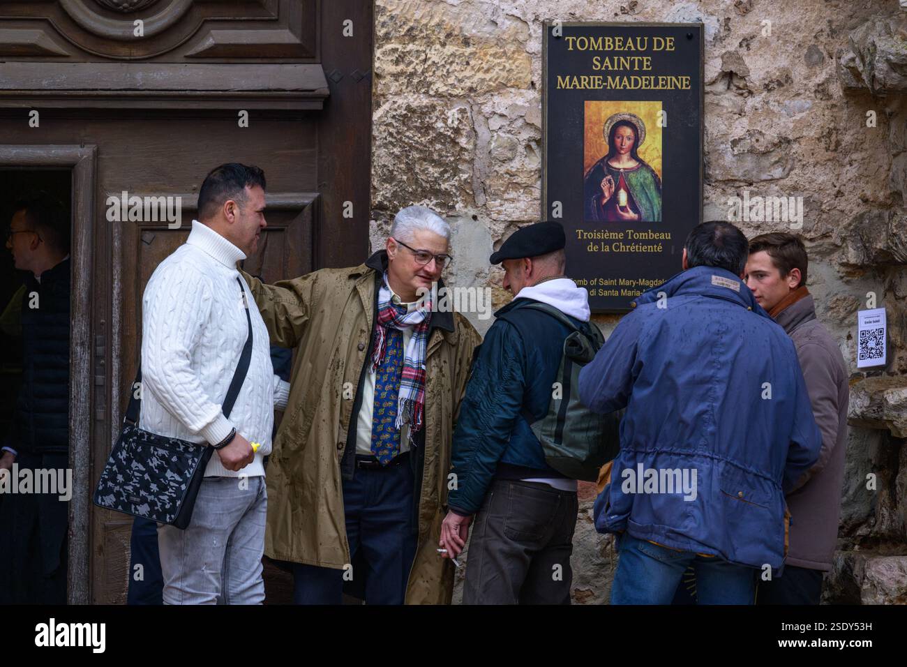 Grandfather Philippe Vedovini during the religious ceremony for funeral ...