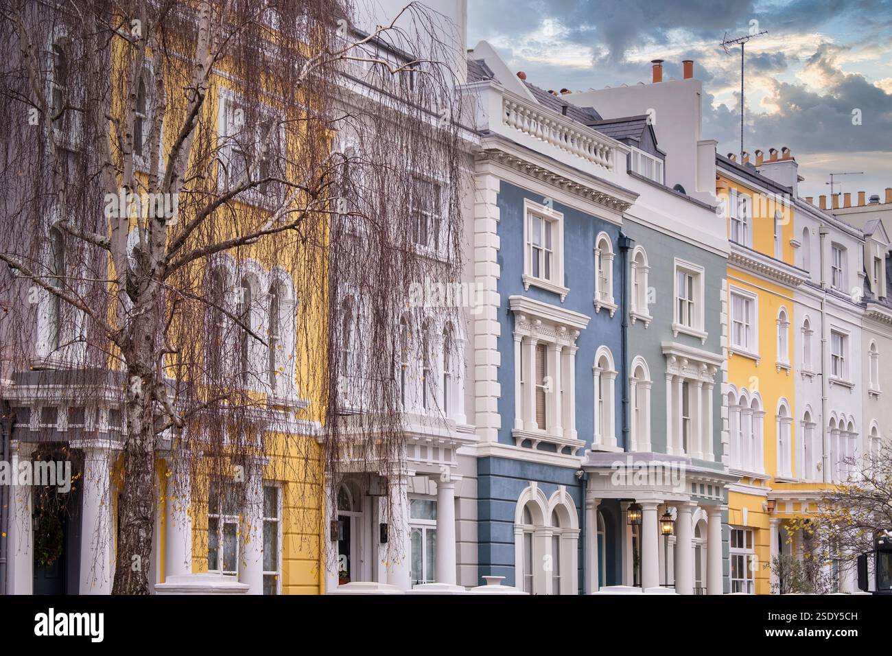 Elegant Colorful Townhouses in Notting Hill, London: Iconic British ...