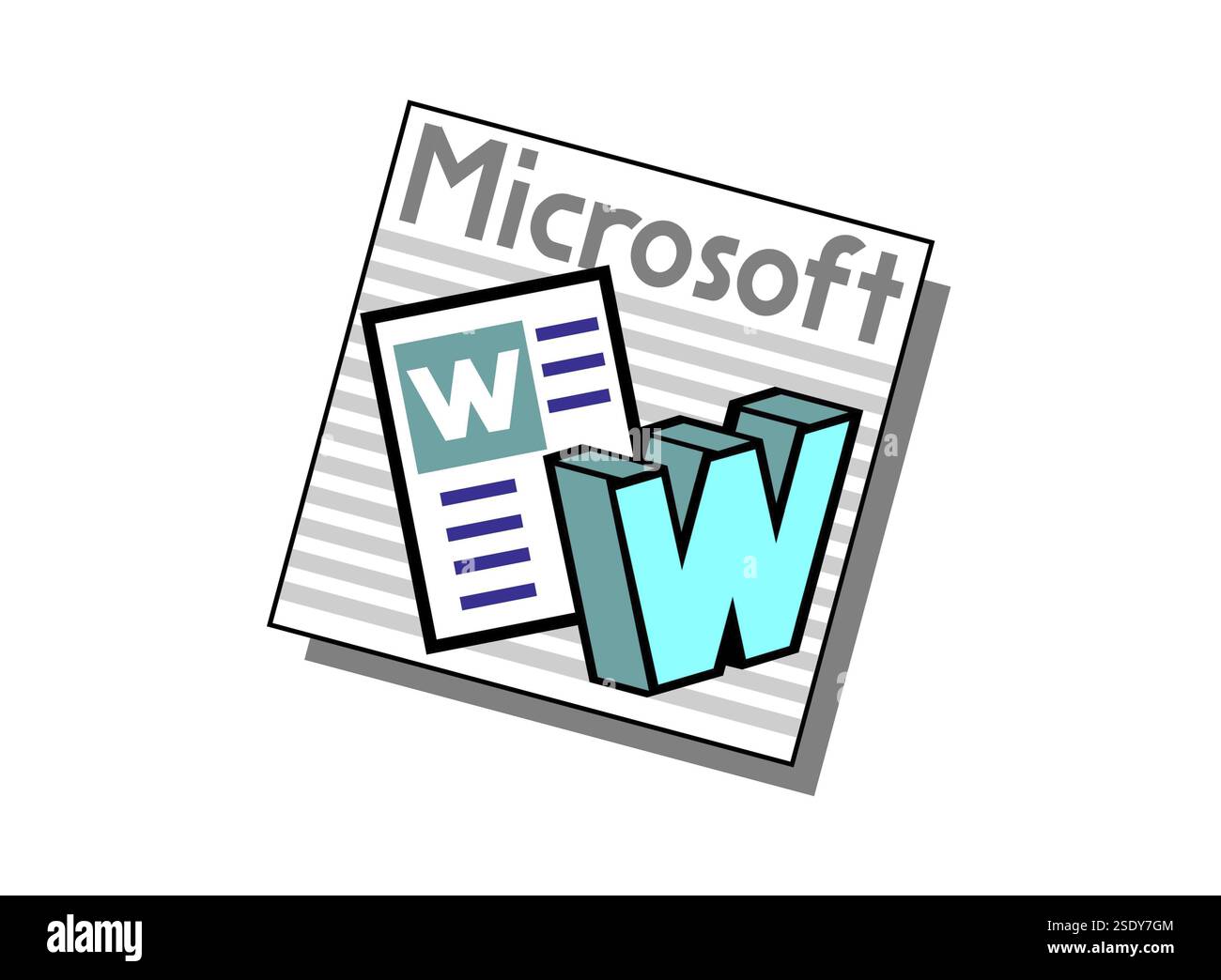 Rotated to right, Microsoft Word Logo 1991, Software, Historic Logo ...