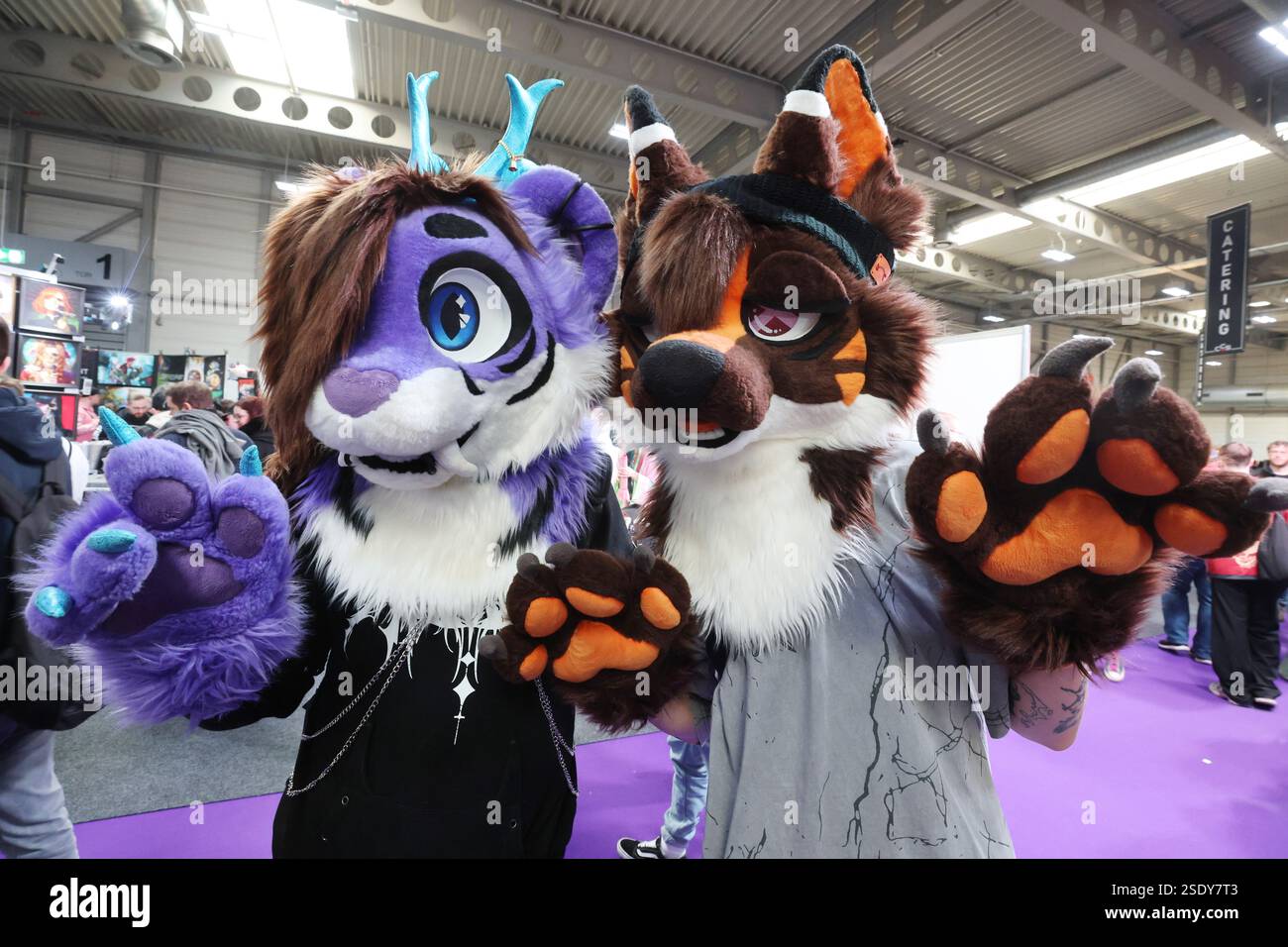 Erfurt, Germany. 08th Feb, 2025. Visitors dressed up as furries come to ...