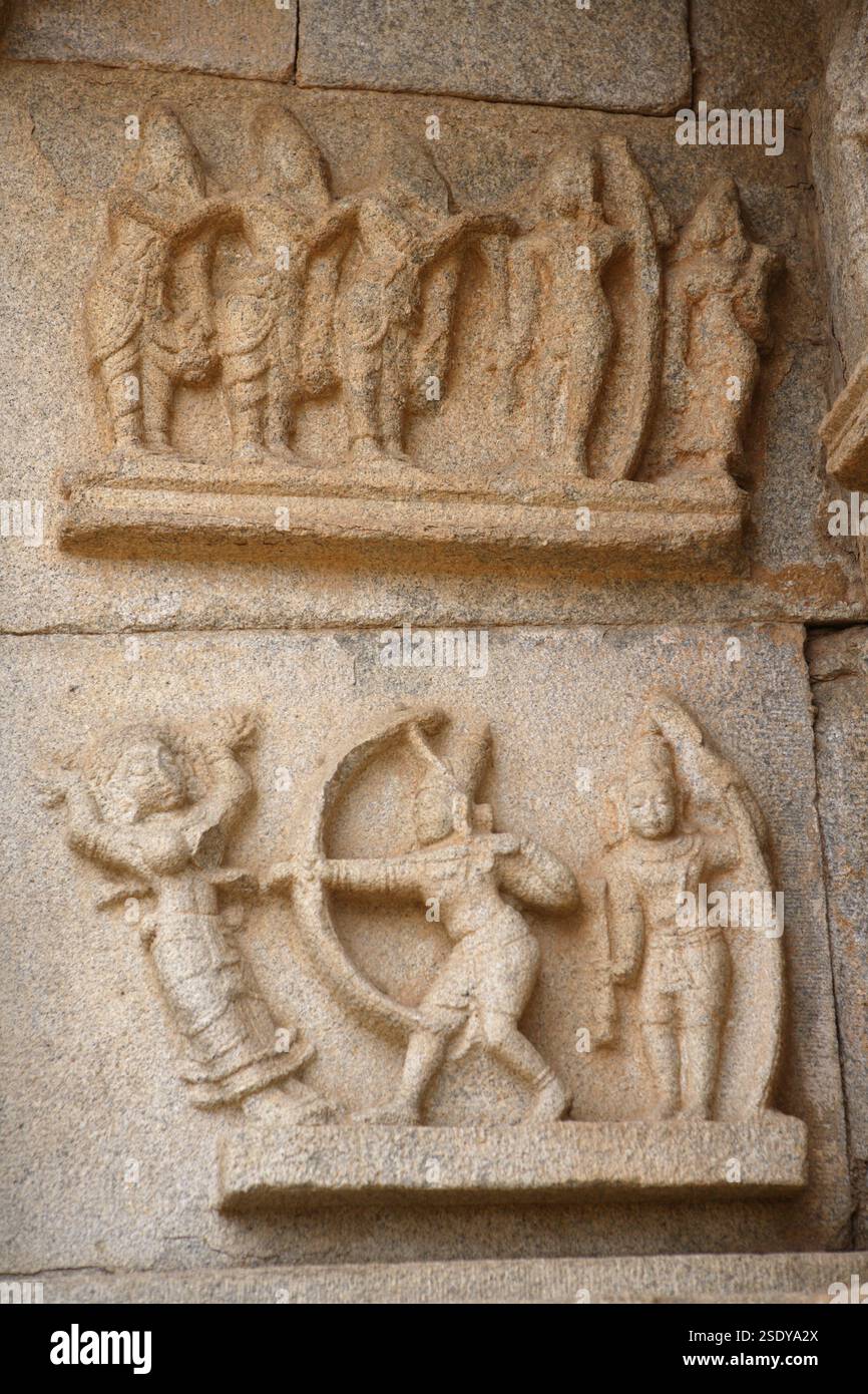 Ramayana relief carved in Ramchandra temple, Hazara rama, Hampi ...