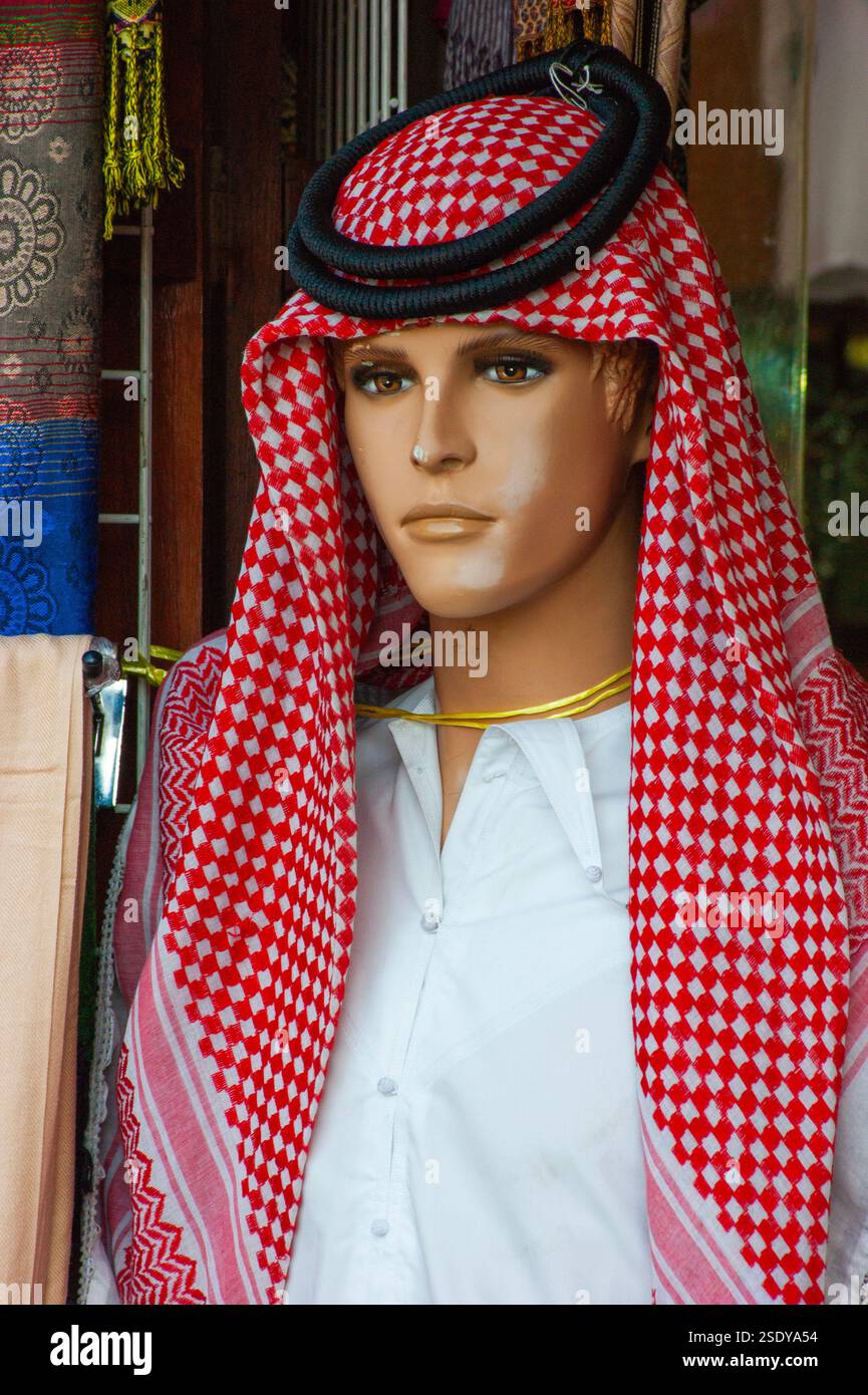 Manikin in traditional Arabic dress, Dubai United Arab Emirates Stock ...